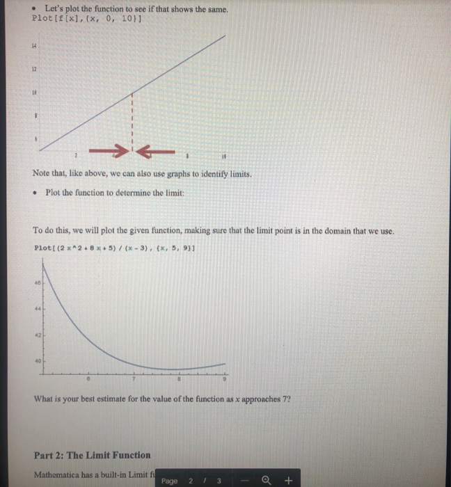 Mathematica Lab 2 - Limits To tum in: Submit your | Chegg.com