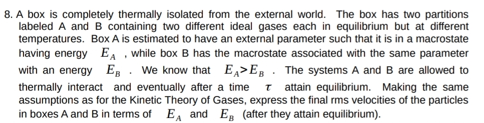 Solved A box is completely thermally isolated from the | Chegg.com