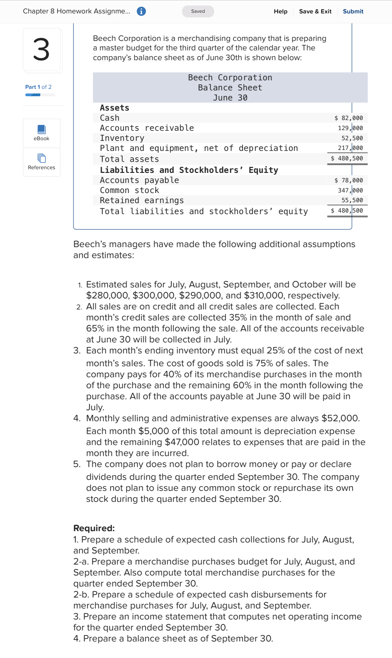 Solved Chapter 8 ﻿Homework Assignme...(i)HelpSave & | Chegg.com