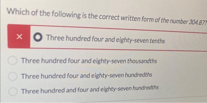 Solved Which of the following is the correct written form of | Chegg.com