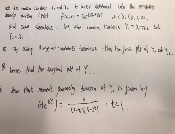 Solved let the random variables X, and X2 be jointly | Chegg.com