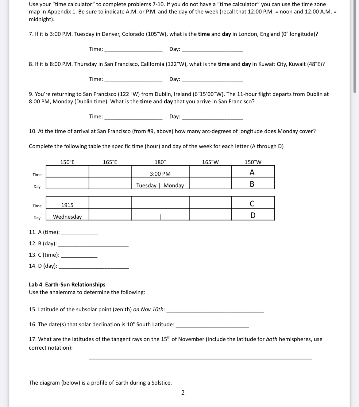 Solved Use your "time calculator" to complete problems 7-10. | Chegg.com