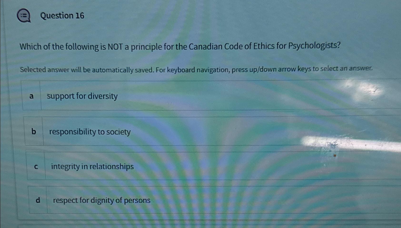 Solved Question 16Which of the following is NOT a principle | Chegg.com