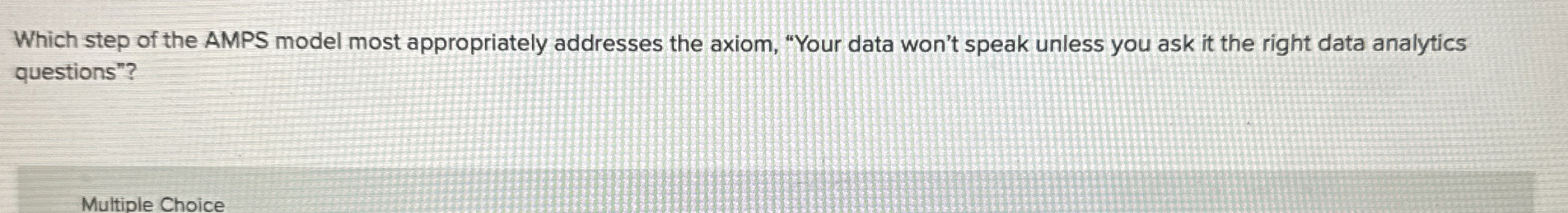 Solved Which step of the AMPS model most appropriately | Chegg.com
