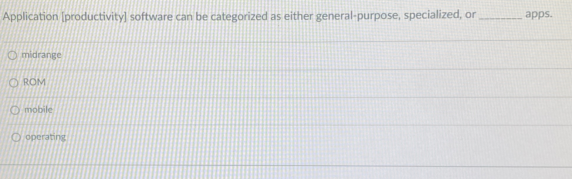 Solved Application [productivity] ﻿software can be | Chegg.com