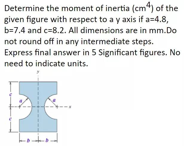 Solved Determine the moment of inertia (cm4) of the given | Chegg.com
