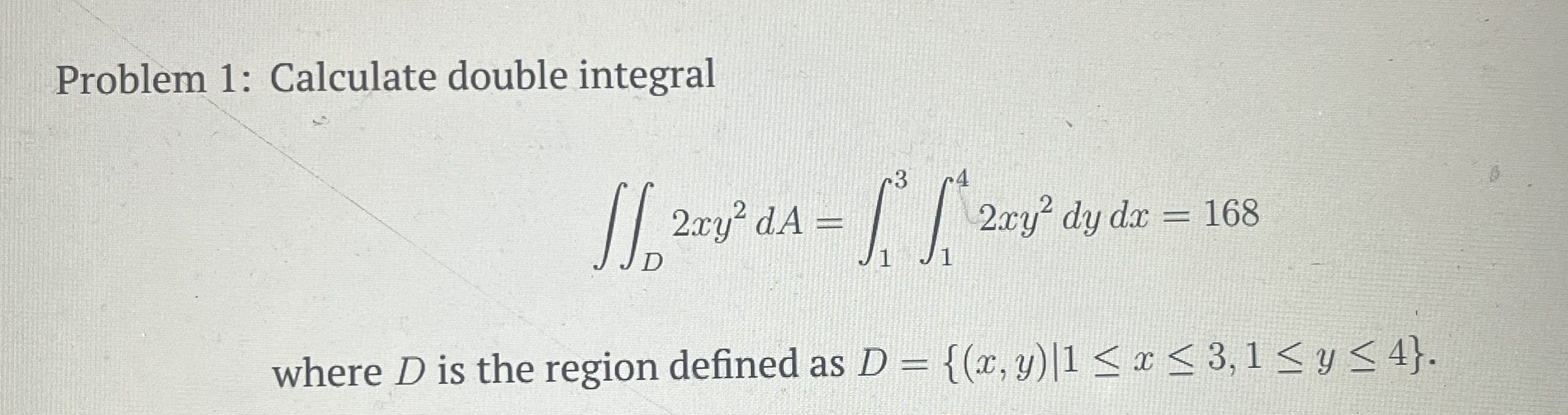 Solved by an EXPERT Problem 1: Calculate double | Chegg.com