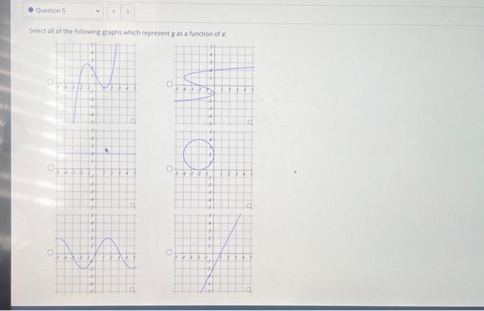Solved Select all of the following graphs which represent y | Chegg.com