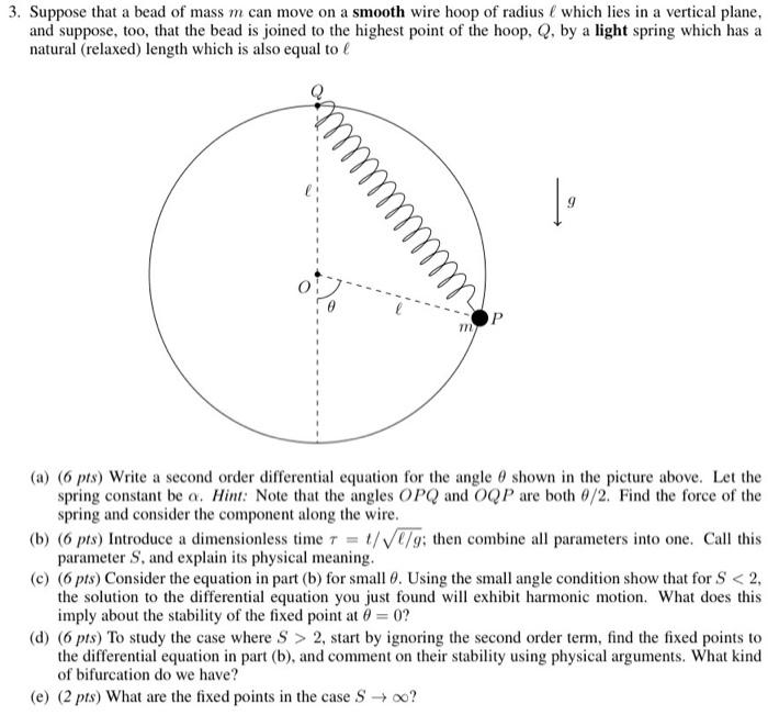 Solved 3. Suppose that a bead of mass m can move on a smooth | Chegg.com