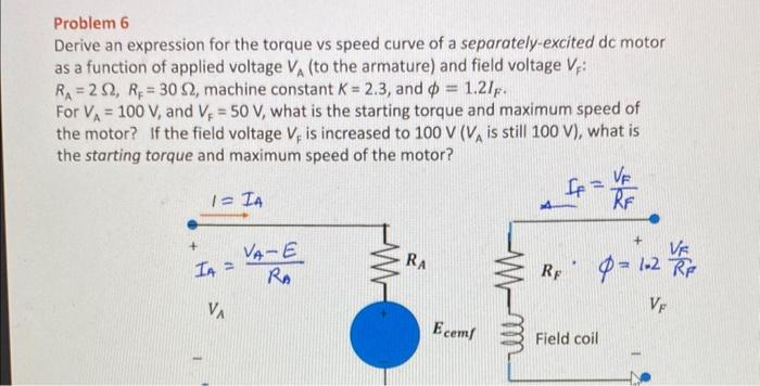 Solved Problem 6 Derive an expression for the torque vs | Chegg.com