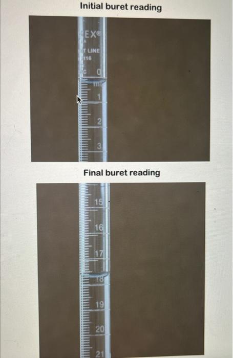 Solved how would i read this buret and what would the inital | Chegg.com