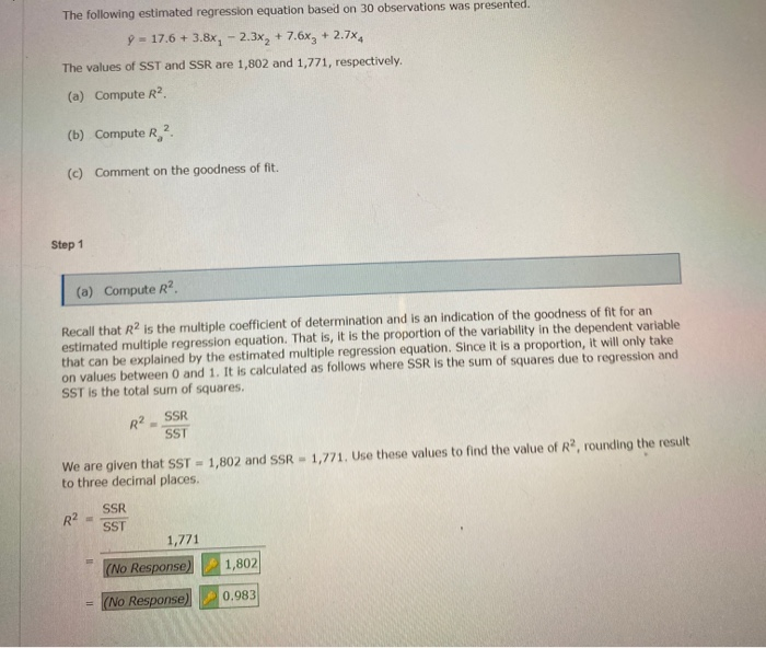Solved The following estimated regression equation based on | Chegg.com