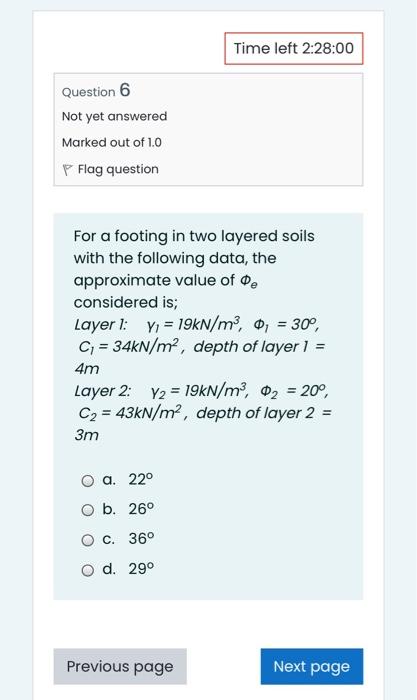 Solved Time left 2:28:00 Question 6 Not yet answered Marked | Chegg.com