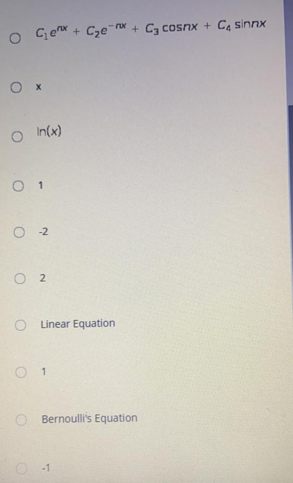 Solved The complementary function (C.F.) of the differential | Chegg.com