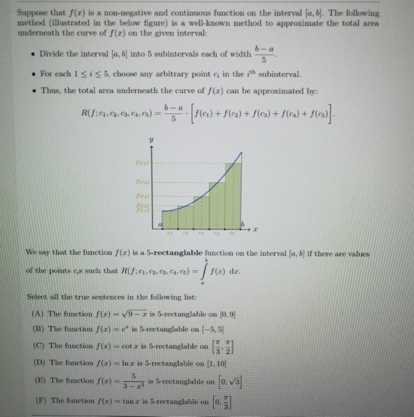 Solved Suppose that f(x) is a non-negative and continuous | Chegg.com
