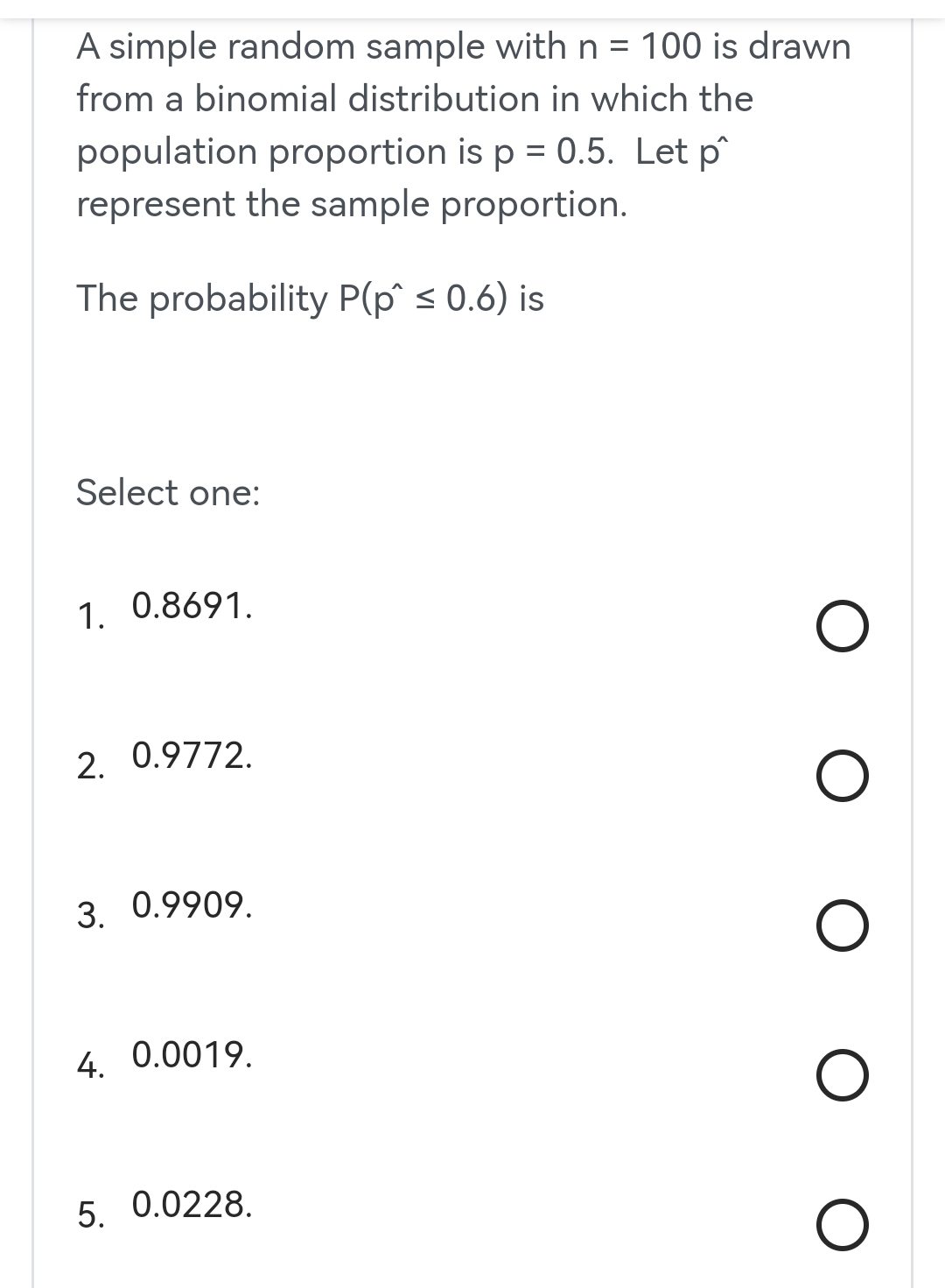 Solved A simple random sample with n=100 ﻿is drawn from a | Chegg.com