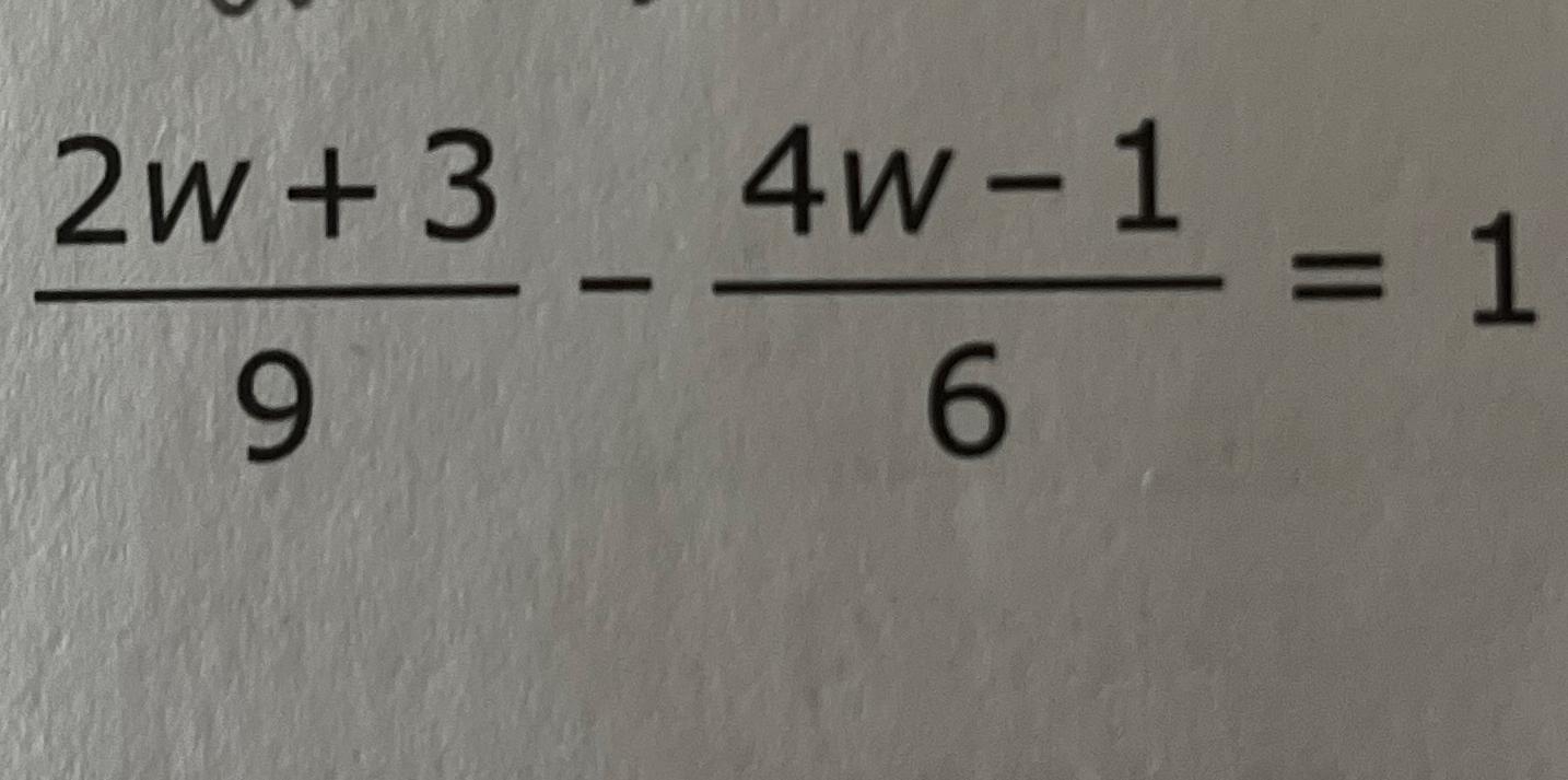 Solved 2w+39-4w-16=1 | Chegg.com