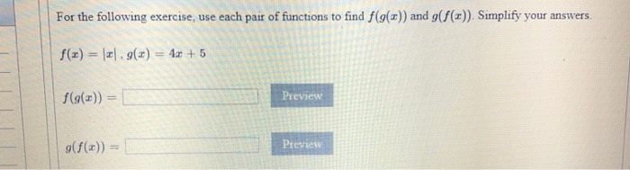 Solved For the following exercises, determine the domain for | Chegg.com