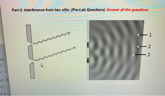 Solved Part-2: Interference from two slits: (Pre-Lab | Chegg.com