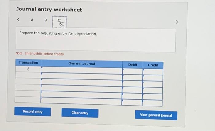 Solved Journal entry worksheet Prepare the adjusting entry | Chegg.com