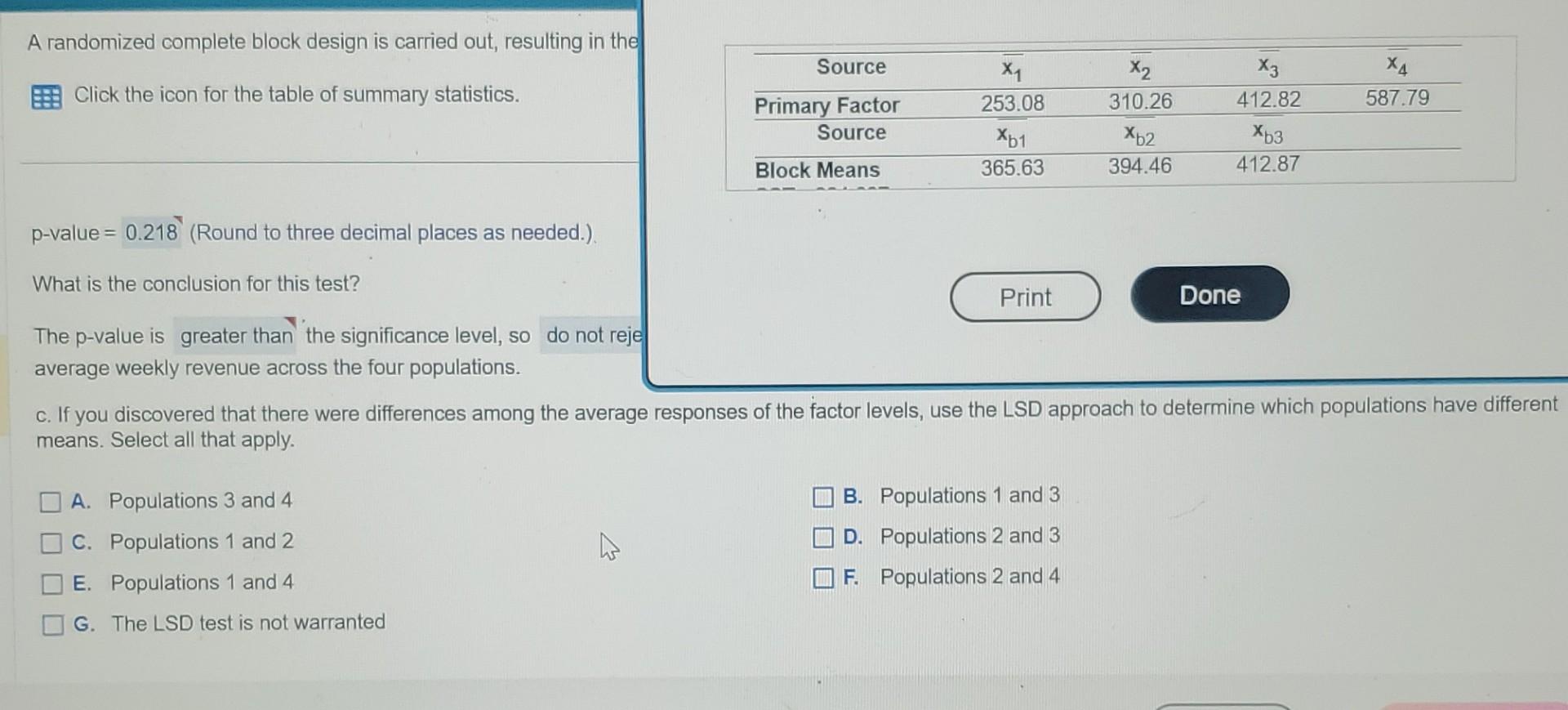 Solved A Randomized Complete Block Design Is Carried Out