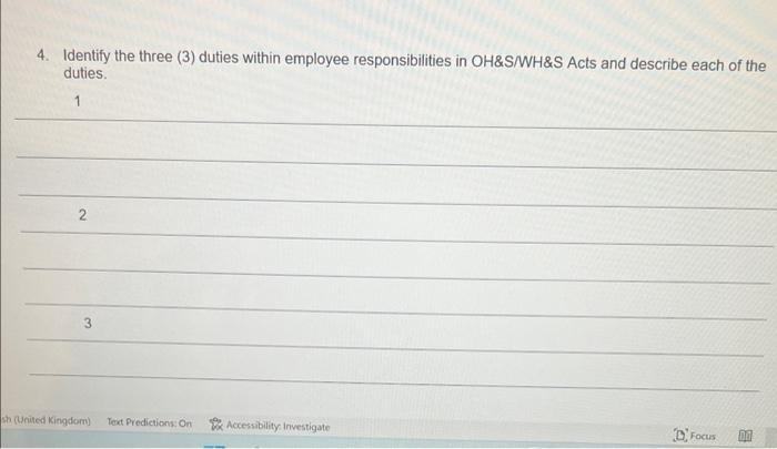Solved 4. Identify the three (3) duties within employee | Chegg.com