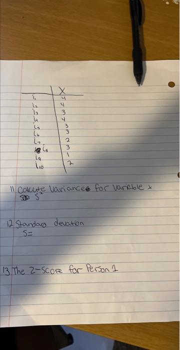 Solved 11 Calcute Variance for va so S2 Standard devationII | Chegg.com