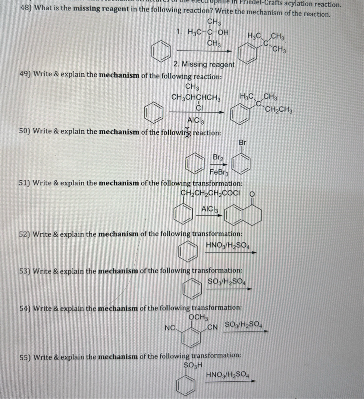 What is the missing reagent in the following | Chegg.com