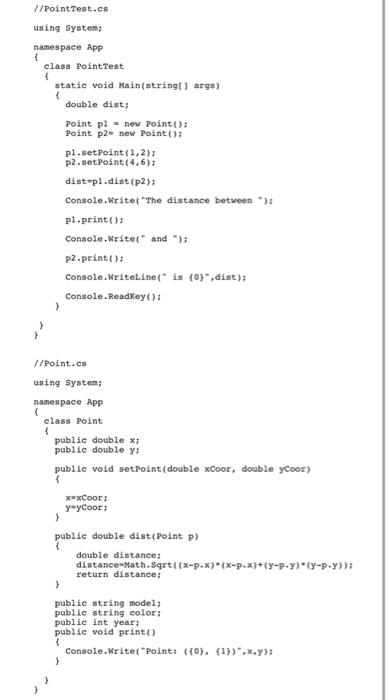 Solved 3. (30+ %) Generalize Class Point to 3 dimensions | Chegg.com