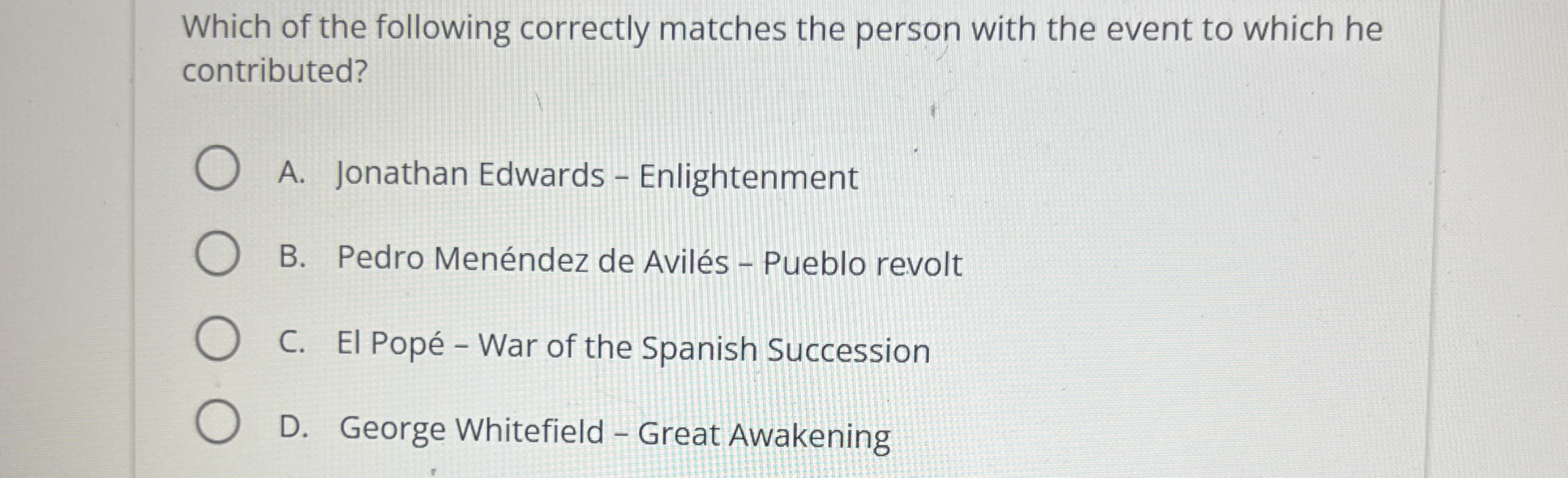 Solved Which of the following correctly matches the person | Chegg.com