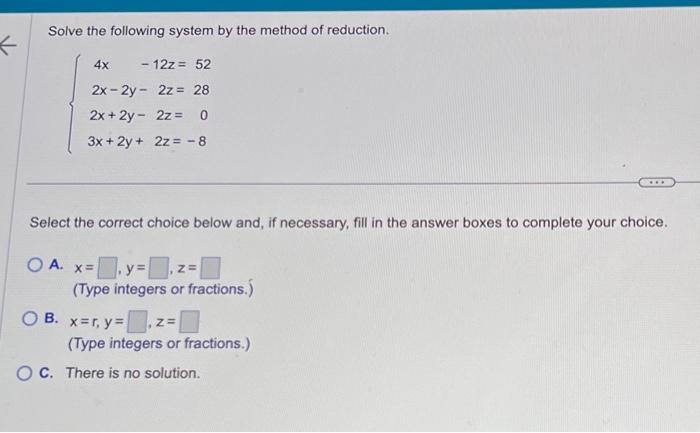 Solved Solve the following system by the method of | Chegg.com