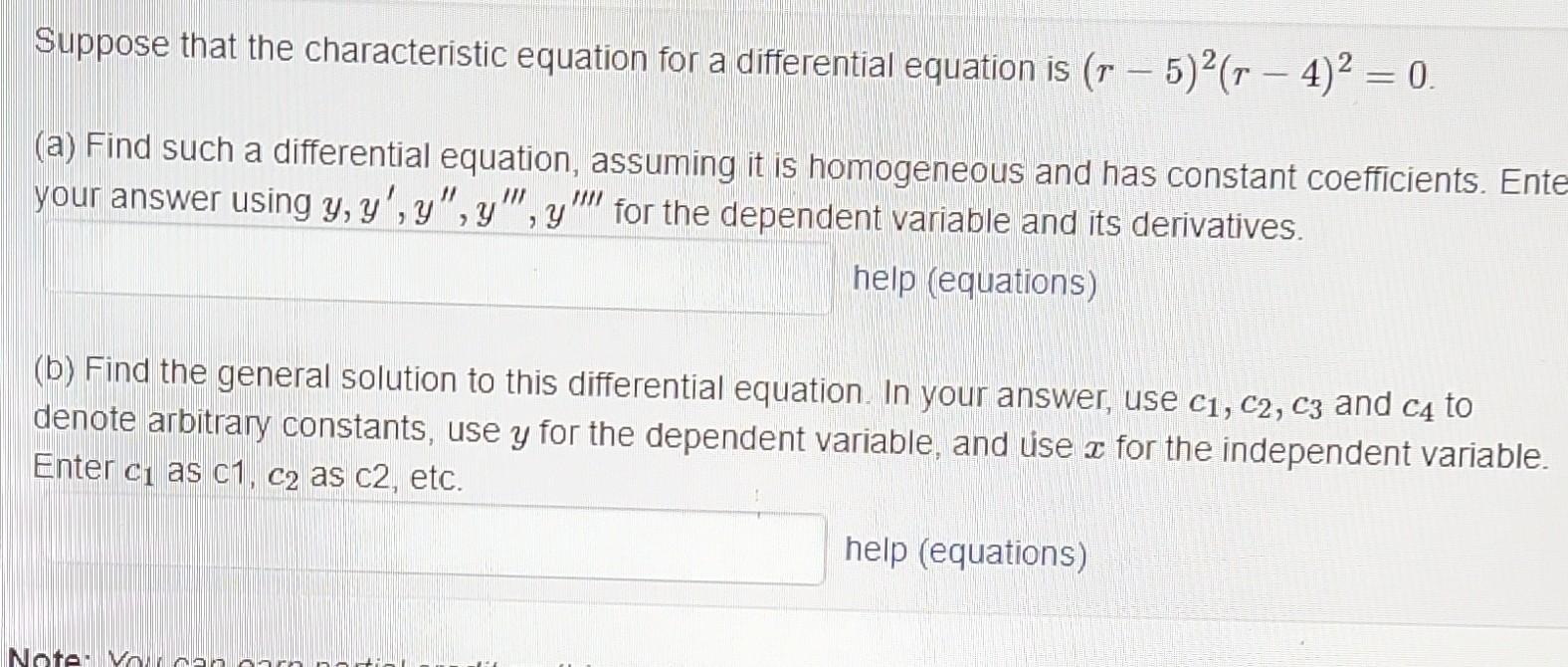 Solved Suppose that the characteristic equation for a | Chegg.com