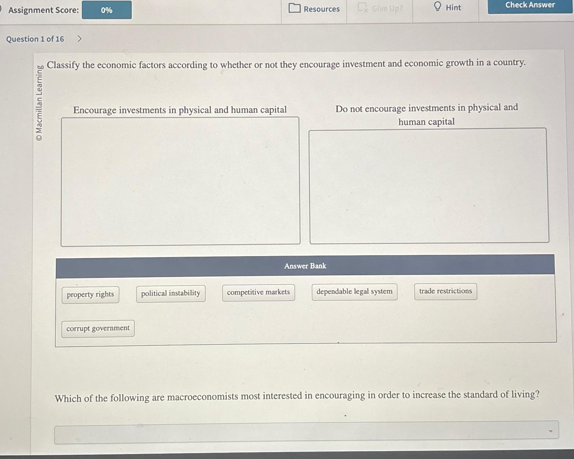 Solved Assignment Score:ResourcesHintQuestion 1 ﻿of 16?50 | Chegg.com