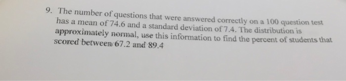 Solved 9. The number of questions that were answered | Chegg.com