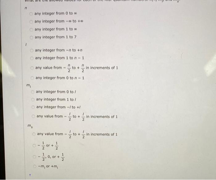 Solved n any integer from 0 to ∞ any integer from −∞ to +∞ | Chegg.com