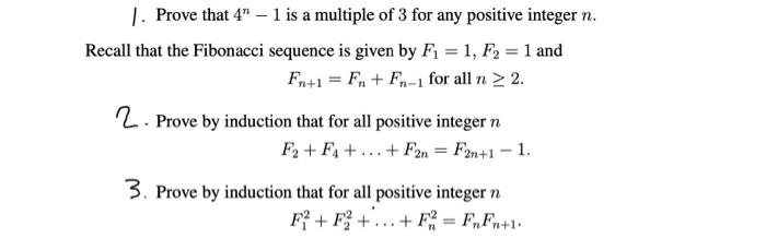 Solved 1. Prove that 4" – 1 is a multiple of 3 for any | Chegg.com