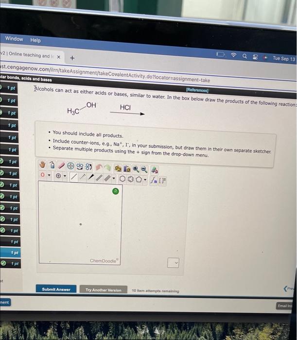 Solved Alcohols can act as either acids or bases, similar to | Chegg.com