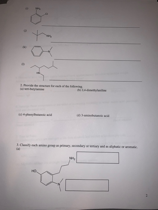 Solved Name 1. Provide the IUPAC name for each of the | Chegg.com