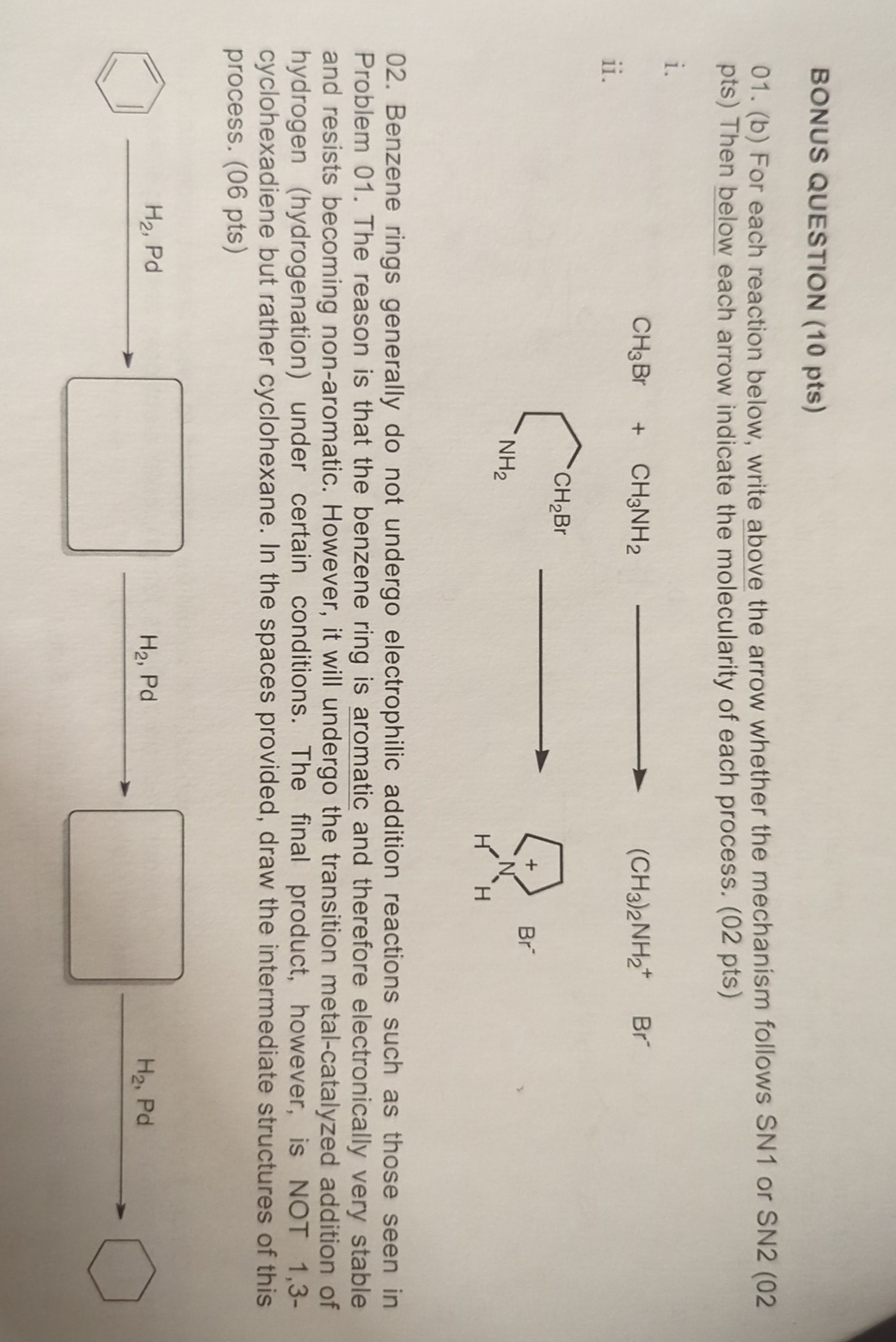 Solved BONUS QUESTION ( 10 ﻿pts)(b) ﻿For each reaction | Chegg.com