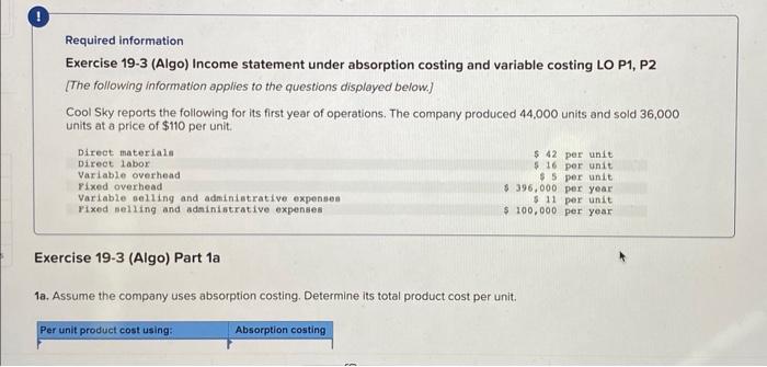 Solved Required information Exercise 19-3 (Algo) Income | Chegg.com
