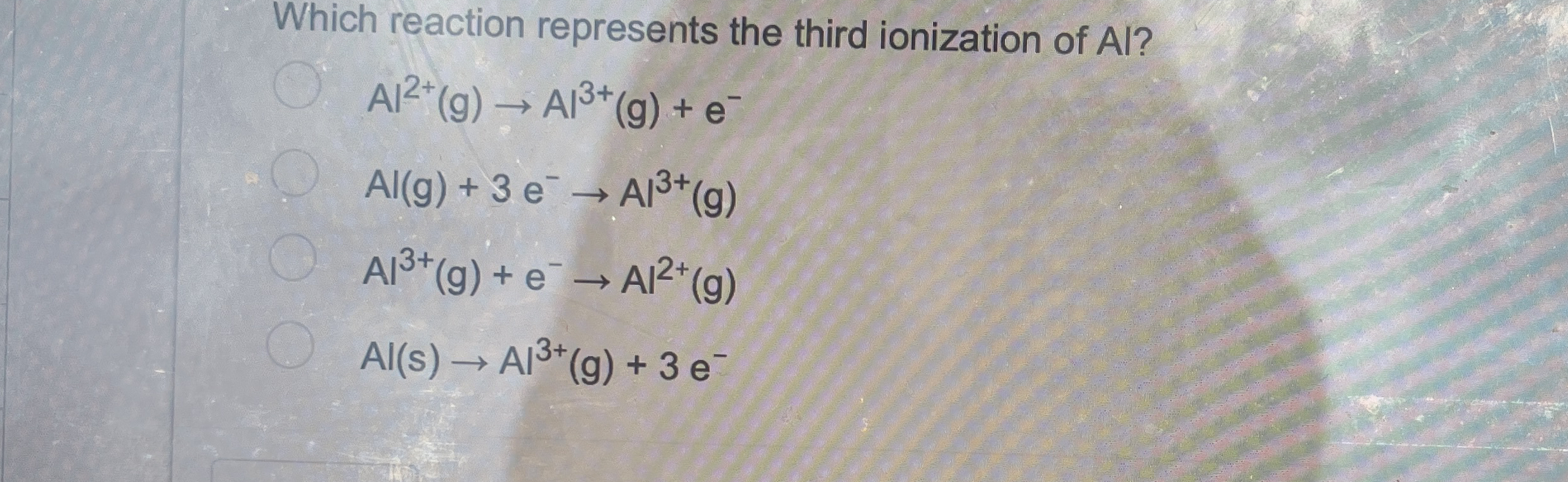 Solved Which reaction represents the third ionization of | Chegg.com