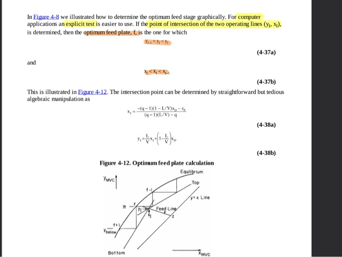 Solved Binary Distillation column: in finding the feed | Chegg.com