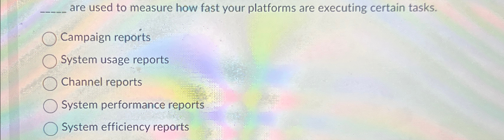 Solved are used to measure how fast your platforms are | Chegg.com