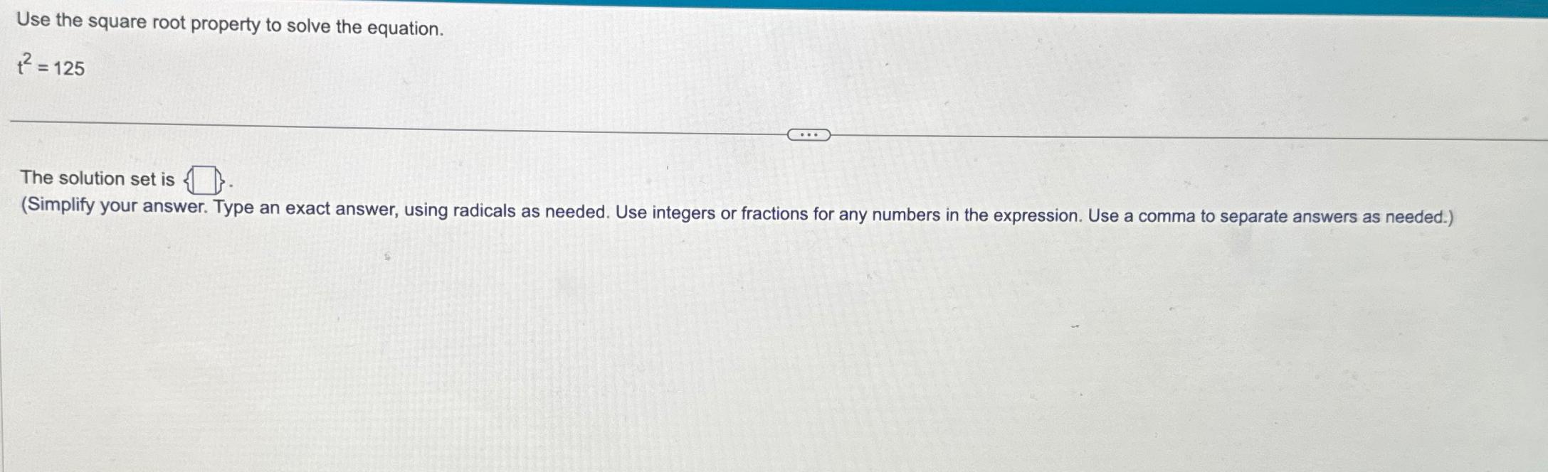 Solved Use the square root property to solve the | Chegg.com