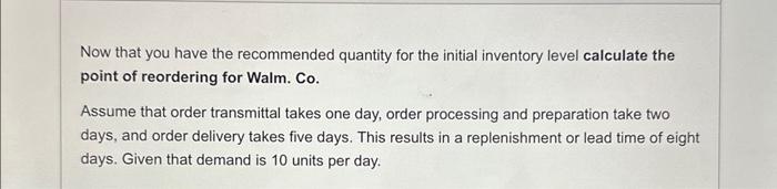 Using the EOQ model under certainty, calculate the | Chegg.com