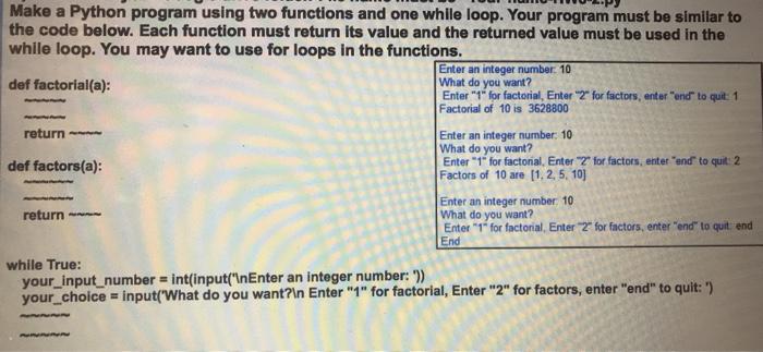 Solved Make A Python Program Using Two Functions And One 7034