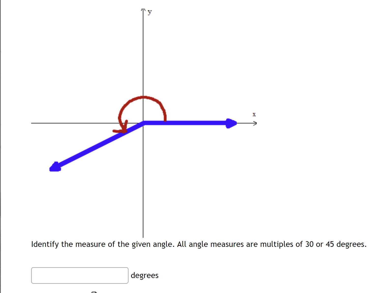 Solved Identify the measure of the given angle. All angle | Chegg.com