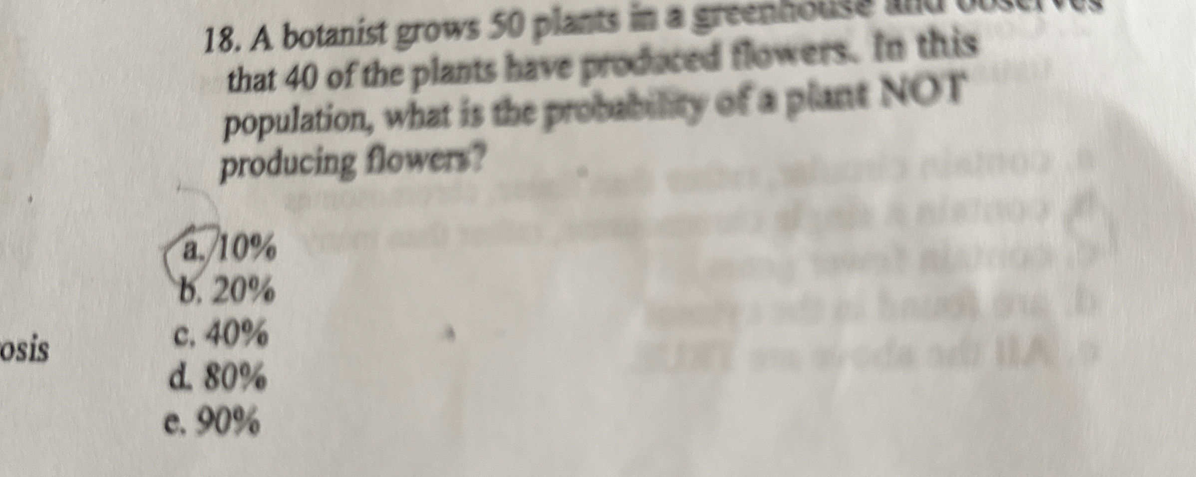 Solved A botanist grows 50 ﻿plants in a greentrouse that 40 | Chegg.com