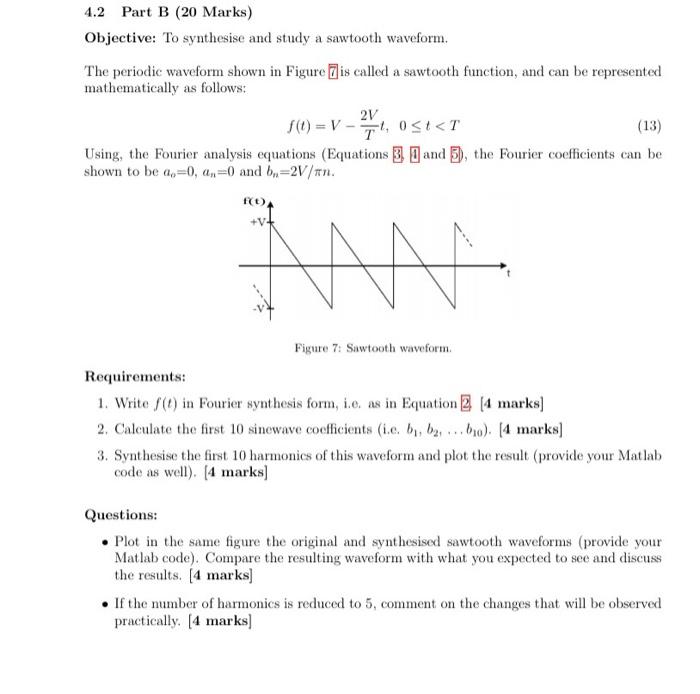 Solved 4.2 Part B (20 Marks) Objective: To synthesise and | Chegg.com