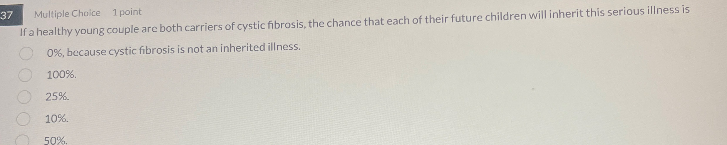 Solved 37Multiple Choice 1 ﻿pointIf a healthy young couple | Chegg.com